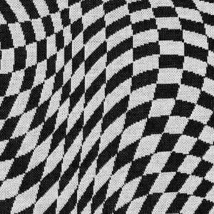 Black and White Checkerboard Swirl Heavyweight Jacquard Knit Fabric ...