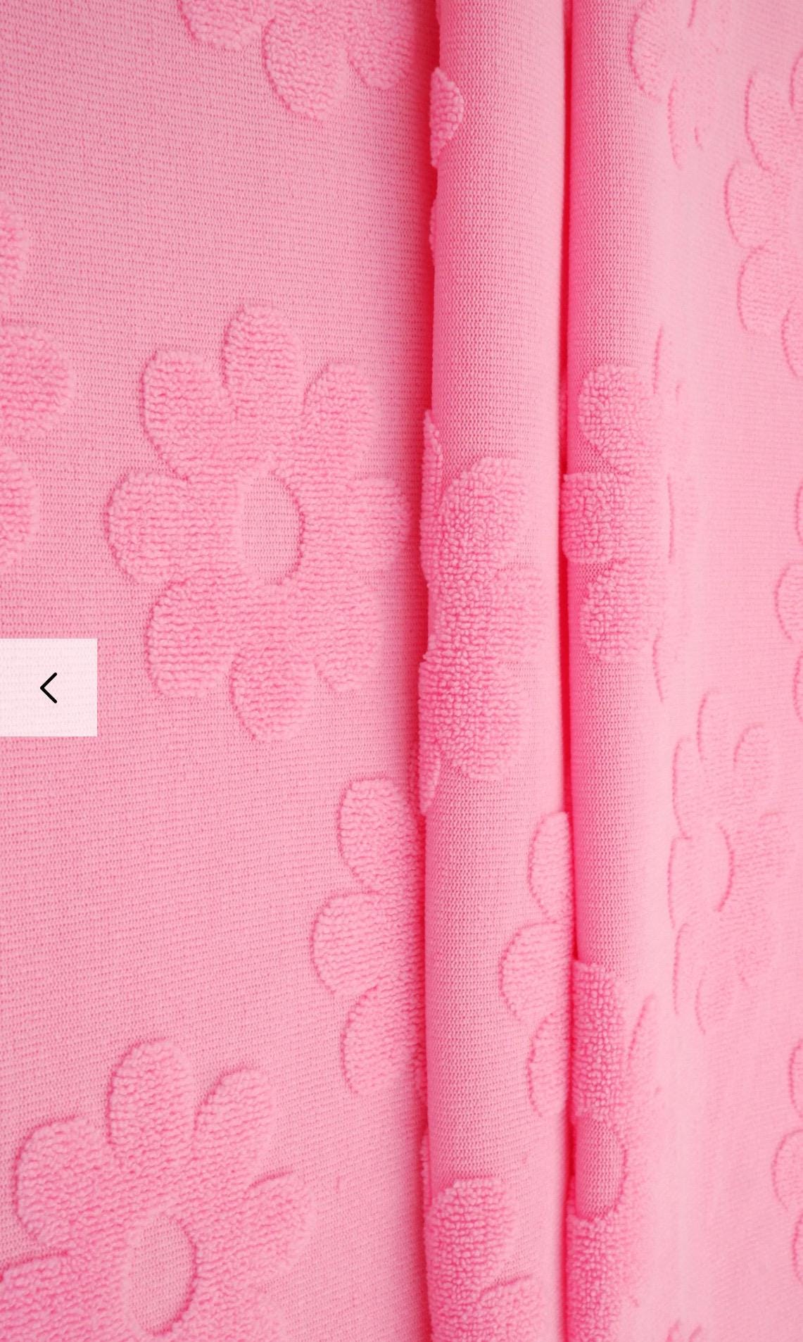 Bubblegum Pink Daisy Floral Terry Fabric, Fabric by the Yard, Daisy ...