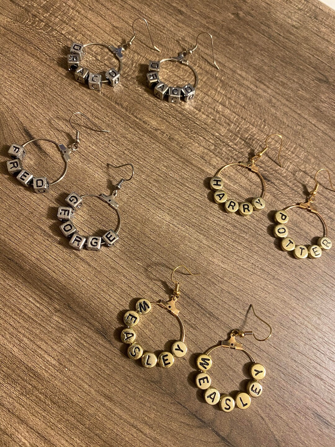 Wizarding World Word Letter Earrings, Weasley Earrings, Malfoy Earrings ...