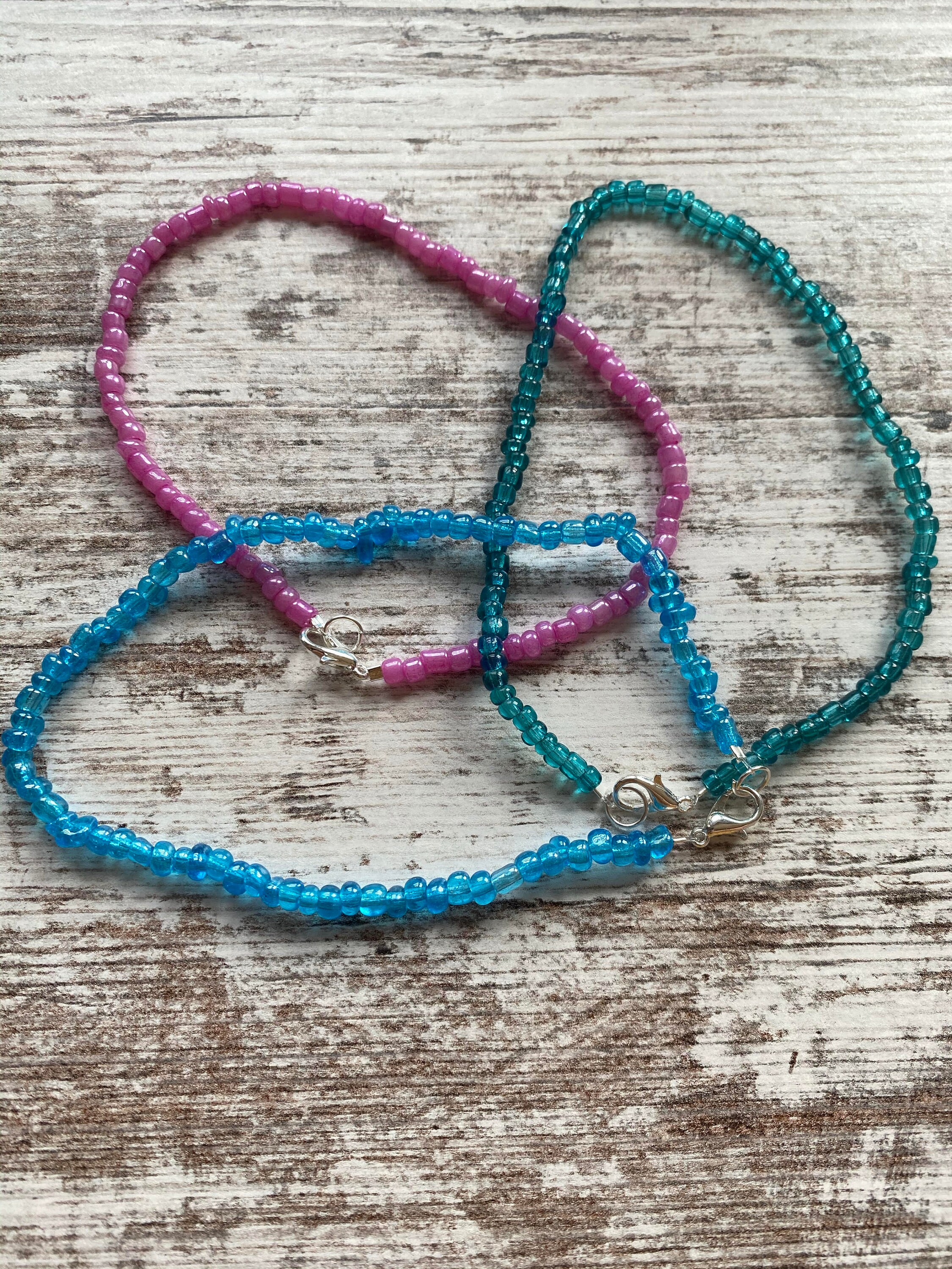Simple One Color Seed Bead Anklet Seed Bead Anklet One Color - Etsy