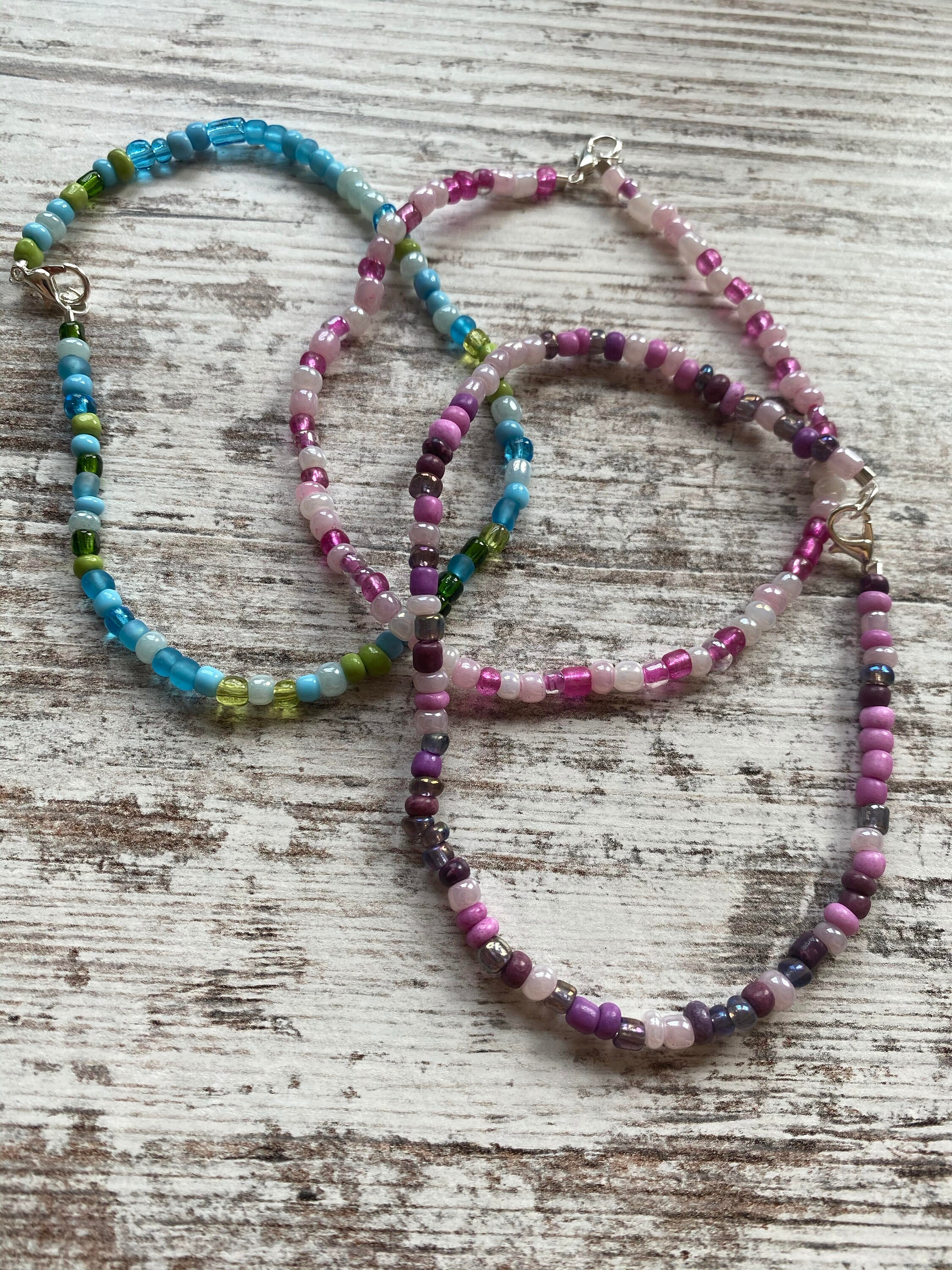 Simple One Color Seed Bead Anklet Seed Bead Anklet One Color - Etsy