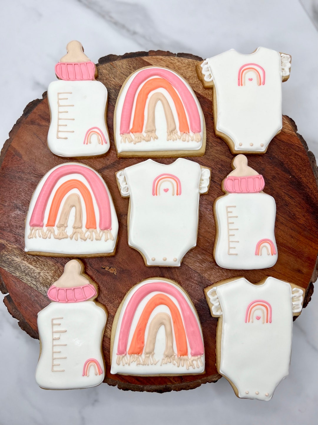 Boho Rainbow Baby Shower Sugar Cookies (12ct) - Etsy