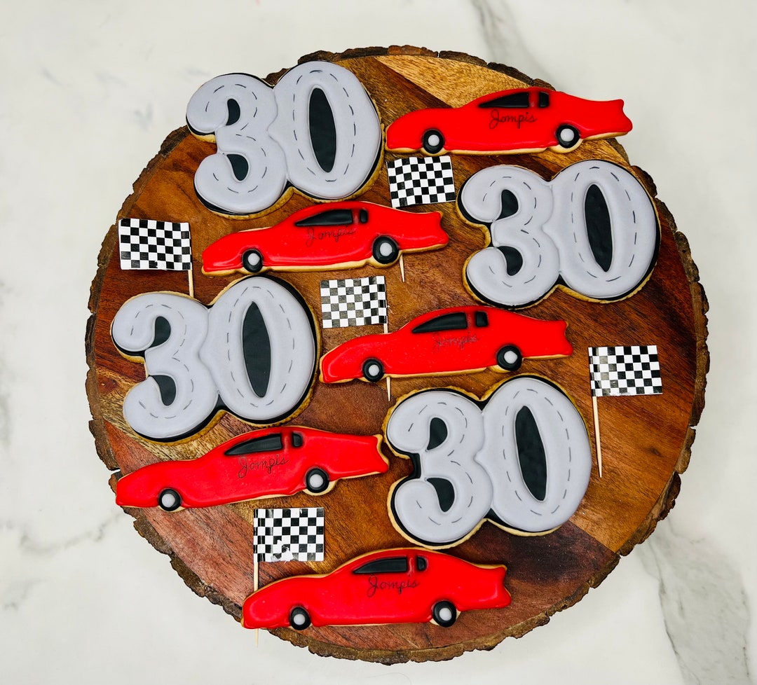 Race Car Birthday Sugar Cookies (12 Ct) - Etsy