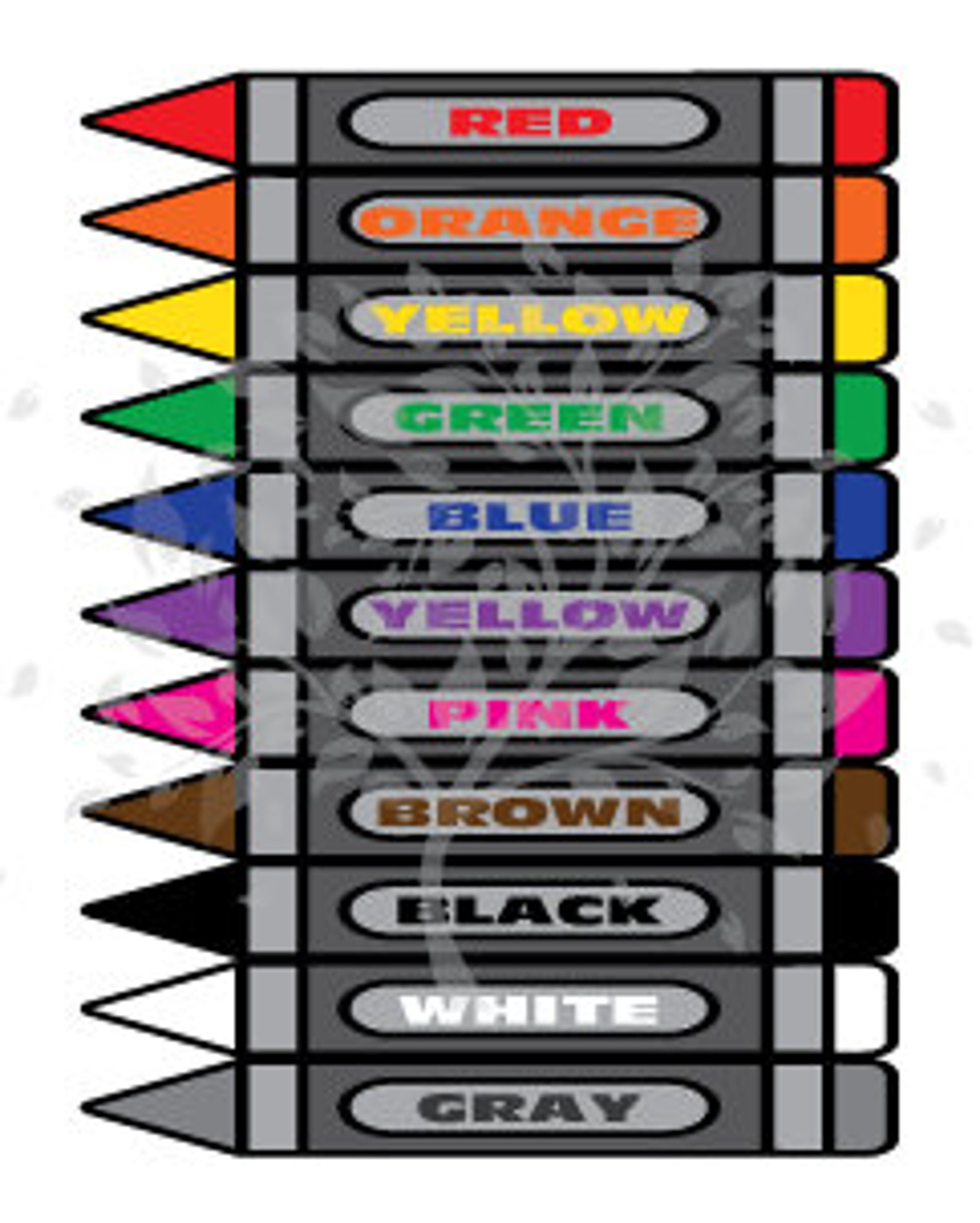 Crayon Color Chart Preschool Learning Homeschool Classroom | Etsy