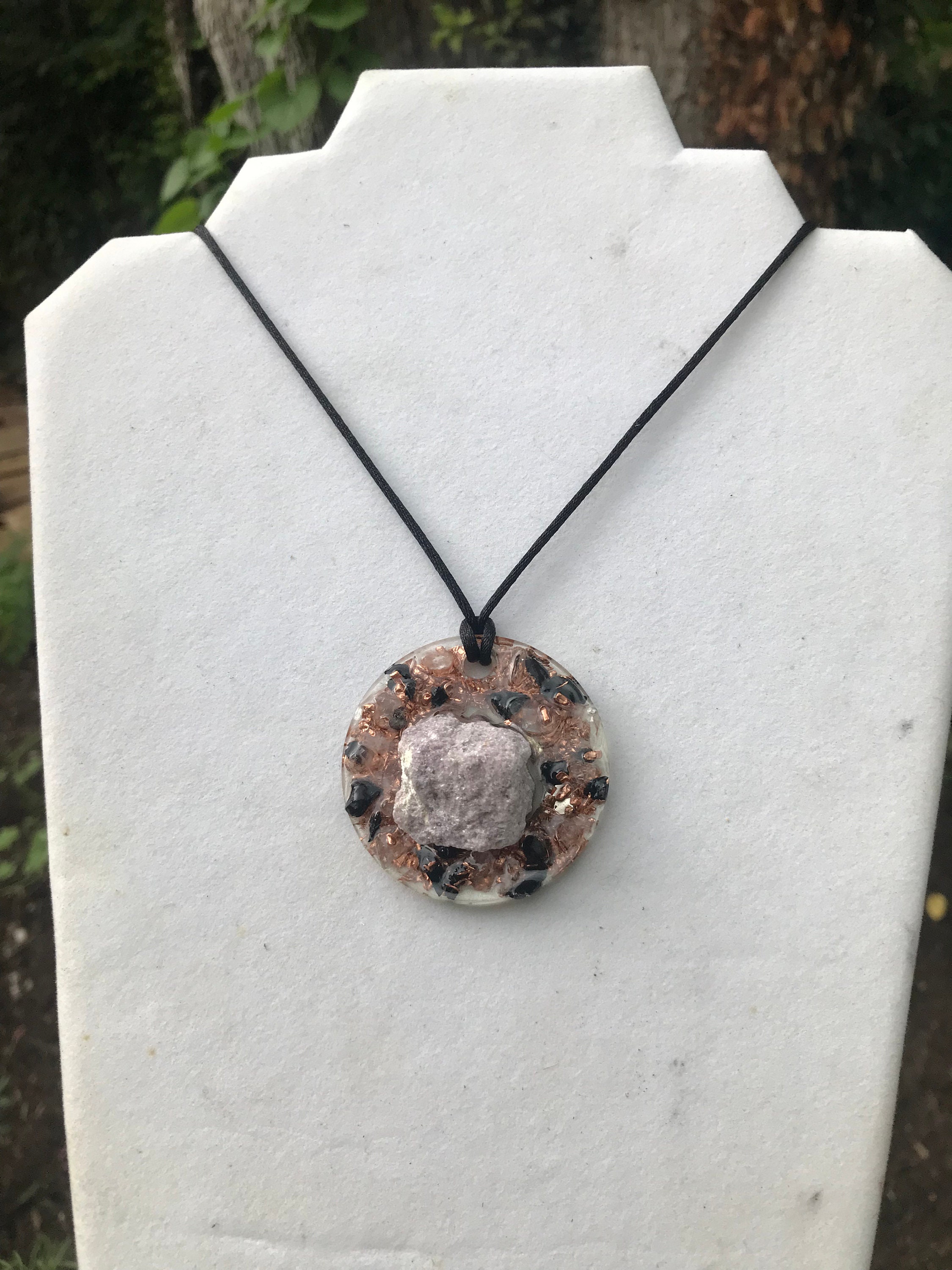 Raw Lepidolite Organite Pendant Orgone Generator EMF Protection - Etsy