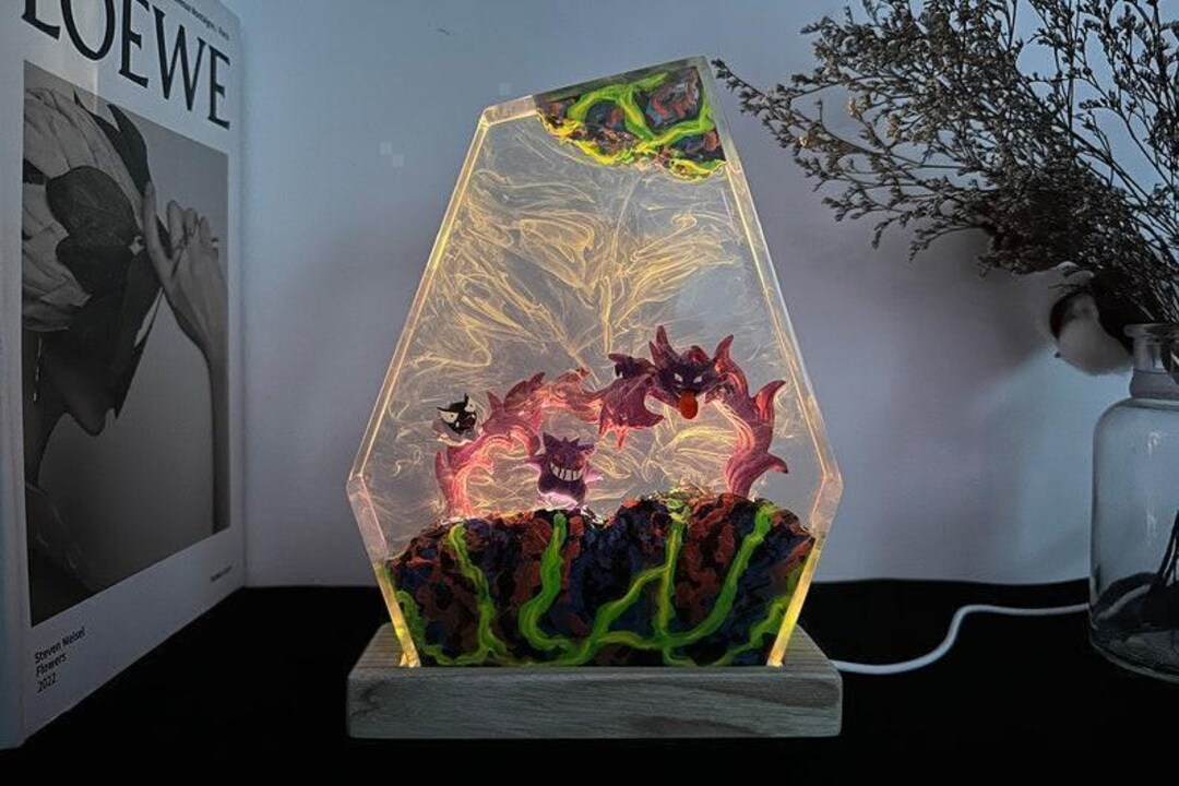 Pokemon Epoxy Lamp, Resin Lamp, Pokemon Gifts, Pokemon Decor, Epoxy ...