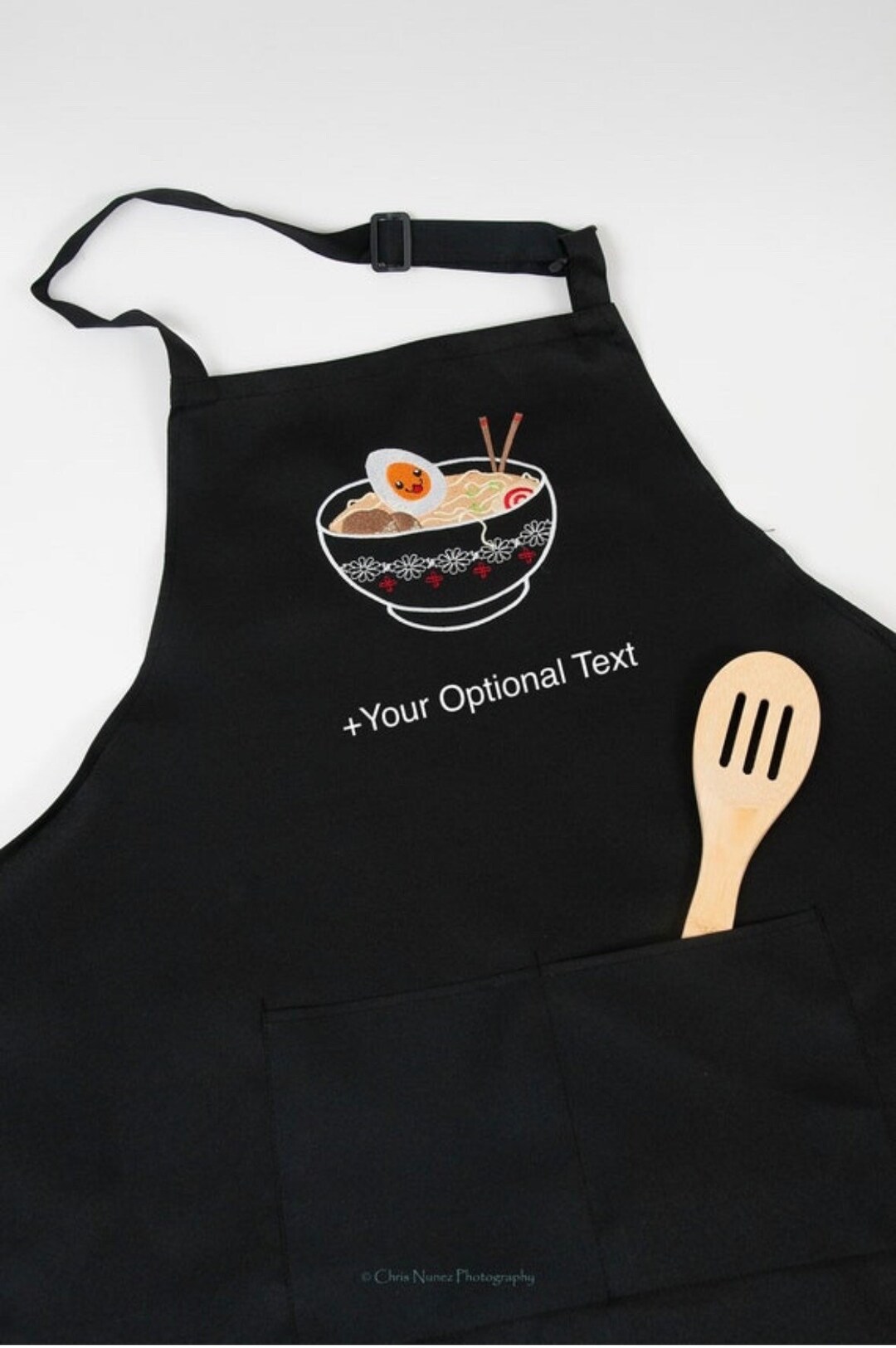 Ramen Embroidery Apron: Adjustable Chef Apron, Custom Text - Etsy