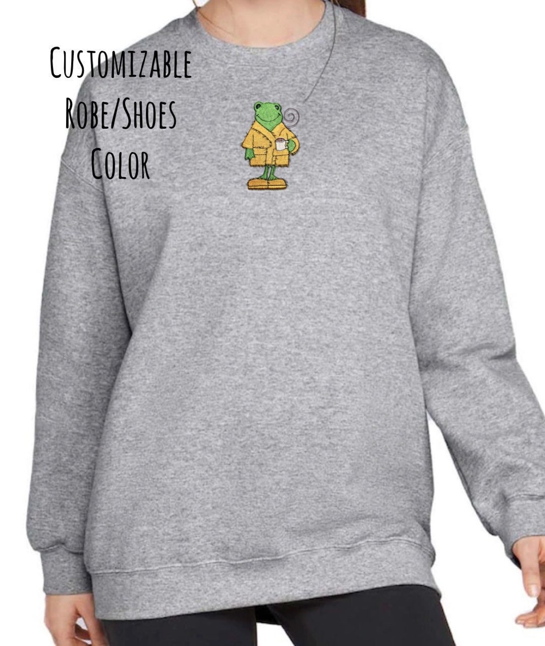 Embroidered Frog, Custom Frog Robe, Frog in a Robe, Cute Frog, Gift ...