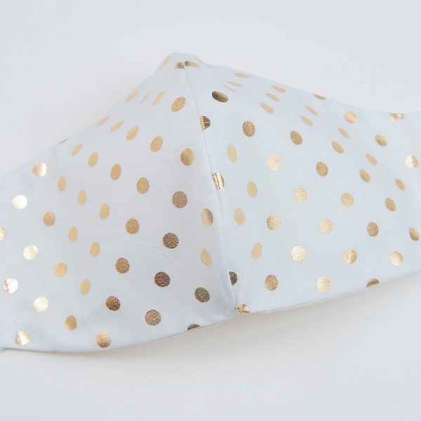 Black and White Polka Dot Face Mask - Etsy