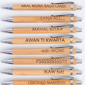 Personalized Laser Engraved Bamboo Pen: Filipino Tagalog Novelty - Etsy
