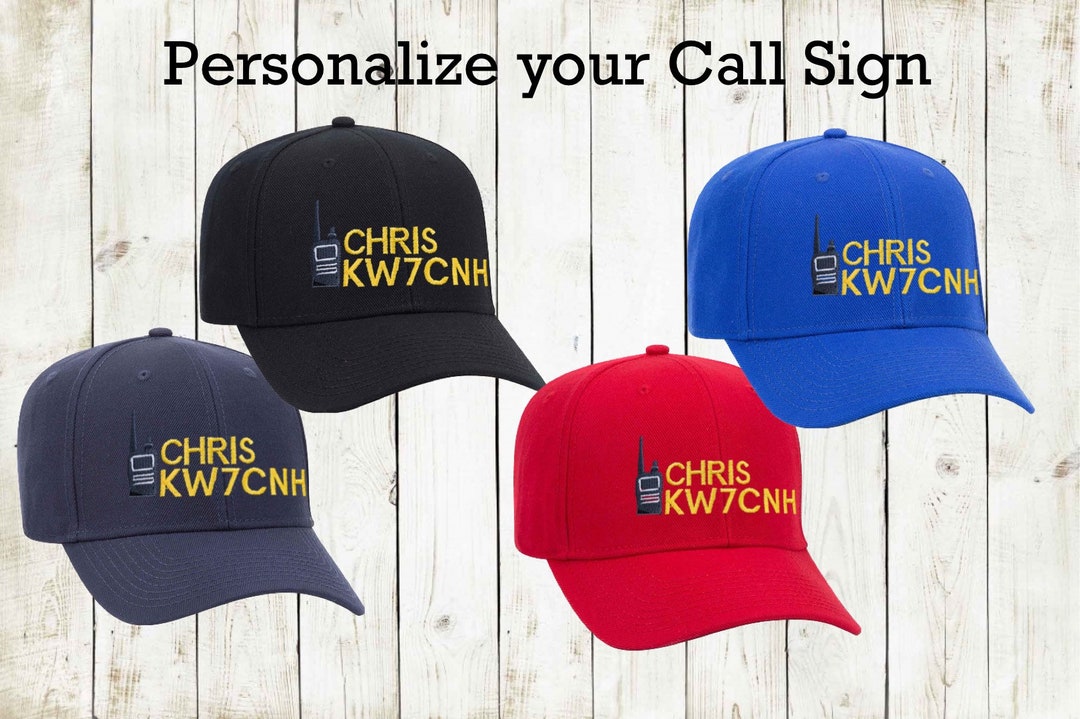Embroidered Call Sign Hats, Ham Radio Custom Baseball Cap With Portable ...