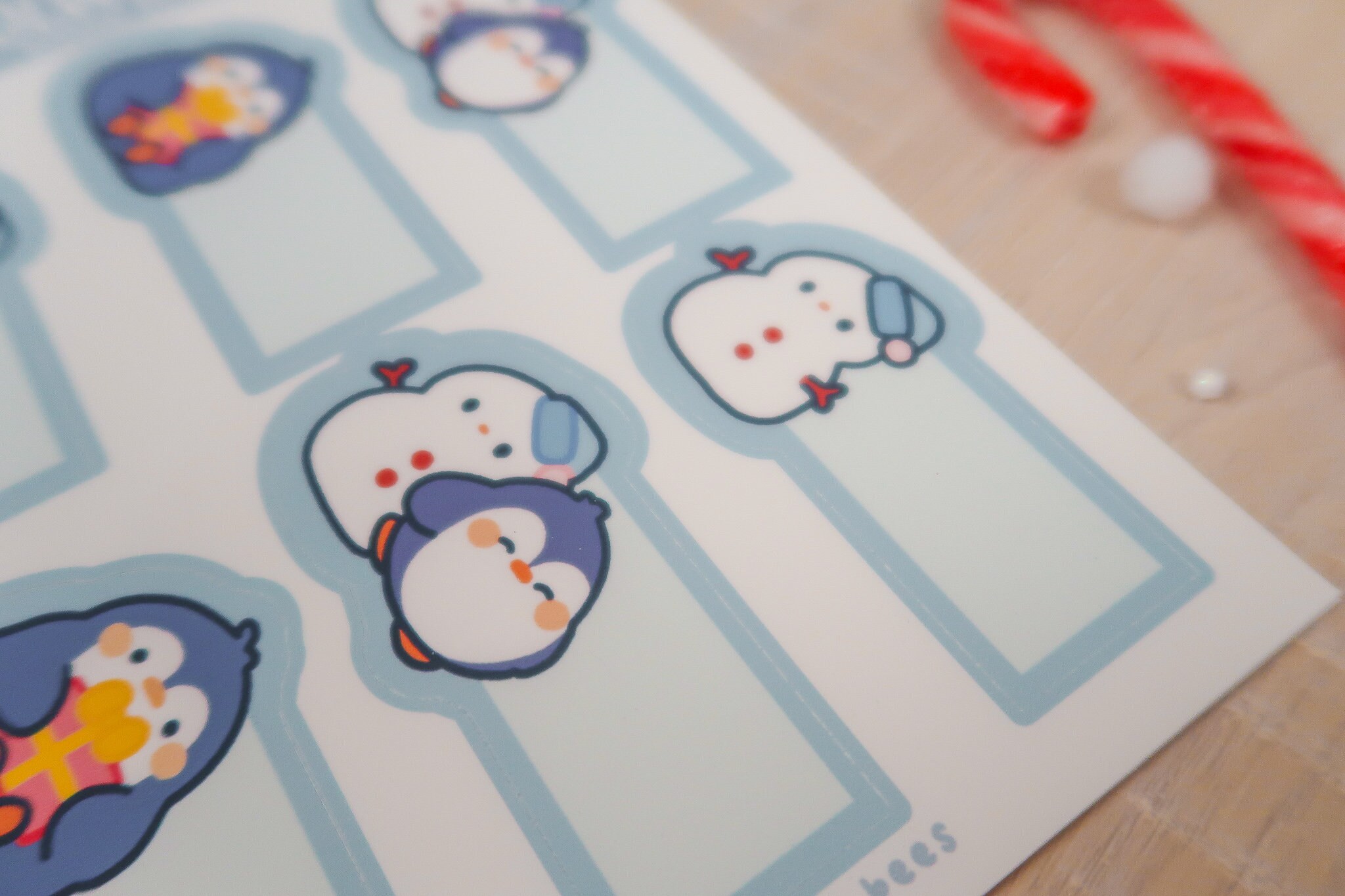 Penguin Label Sticker Sheet/kawaii Penguin Stickers/cute - Etsy