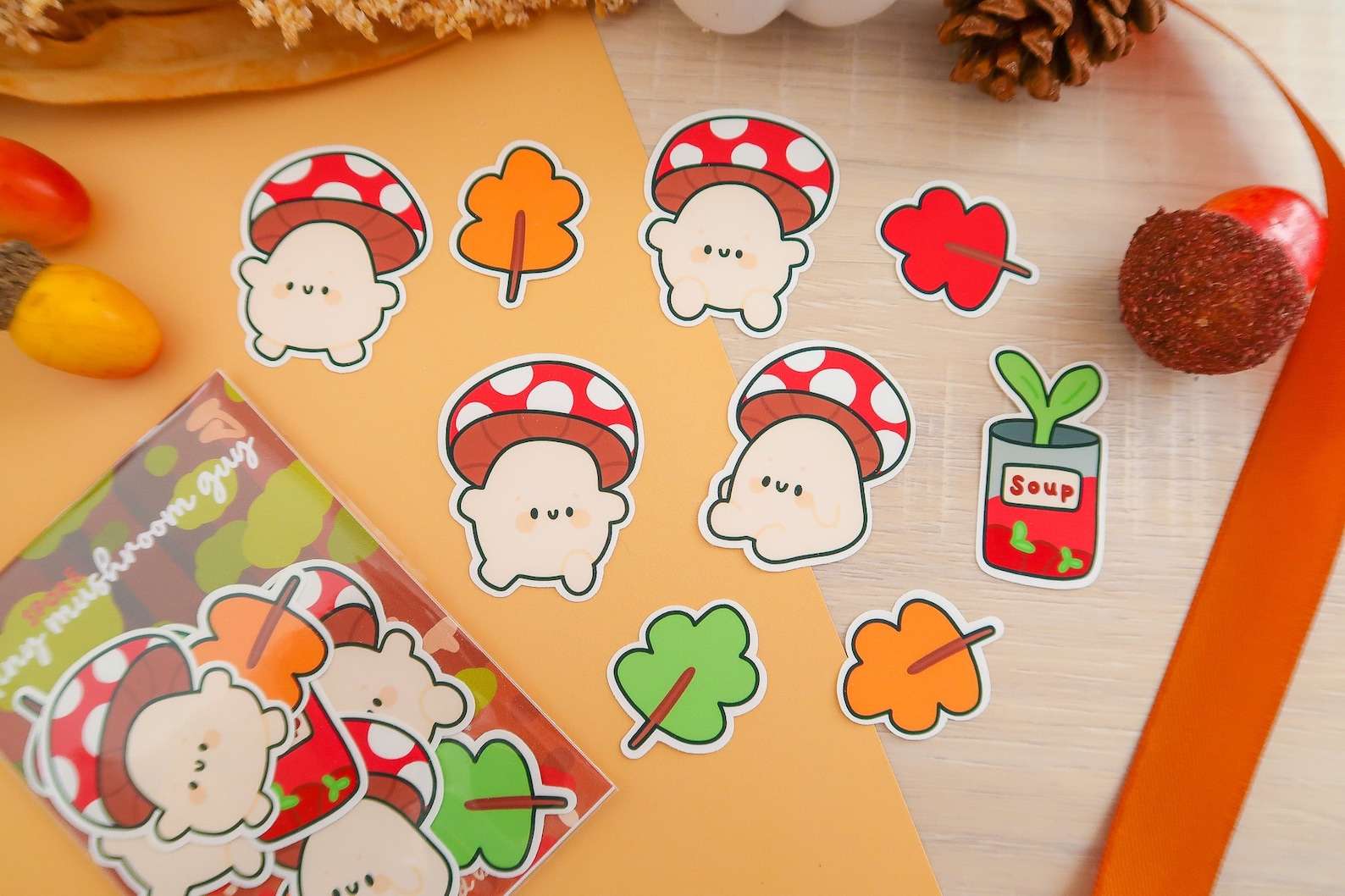 Cute Mushroom Sticker Pack/kawaii Mushroom - Etsy
