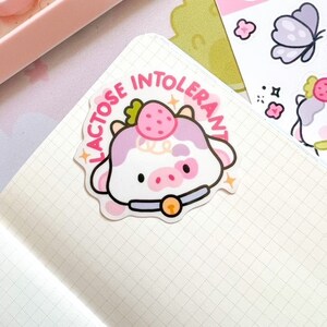 Lactose Intolerant Cow Sticker/mallow the Cow/water Bottle Decal/cute ...
