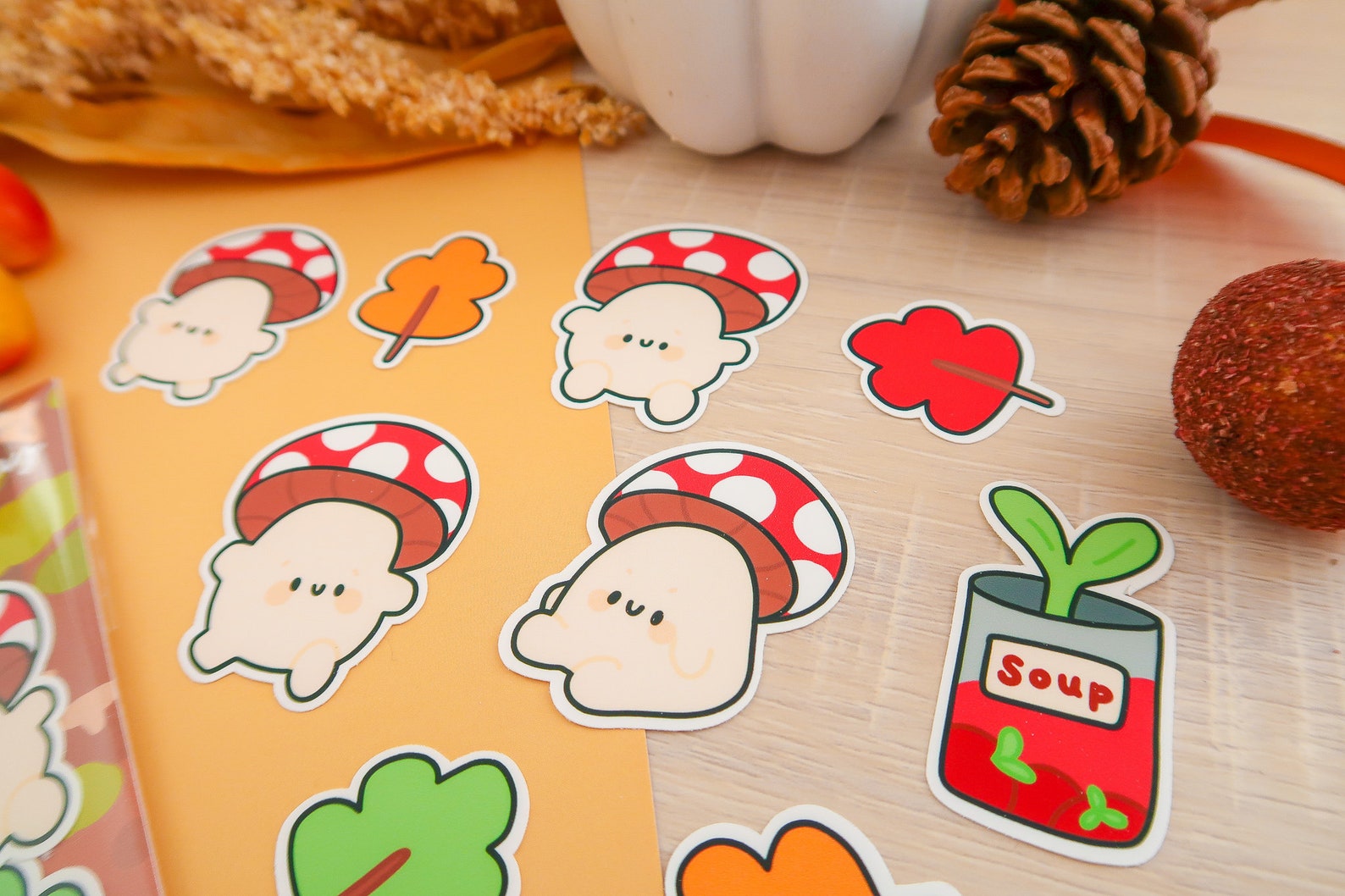 Cute Mushroom Sticker Pack/kawaii Mushroom - Etsy