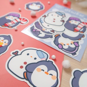 Olwen the Penguin Sticker Pack/kawaii Penguin Stickers/cute Christmas ...