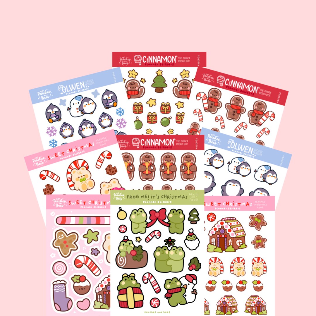 ULTIMATE Christmas Sticker Sheet BUMPER Pack/set of 9 Sheets/cute ...