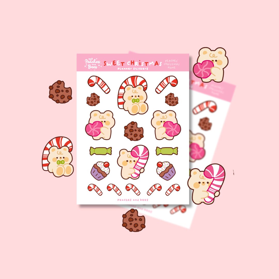 Sweet Christmas Sticker Sheet/christmas Pudding Stickers/cute - Etsy