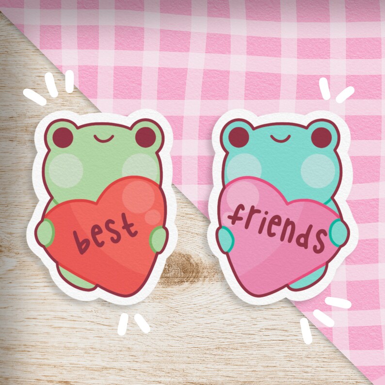 Best Friend Frog Sticker/cute Frog Stickercottagecore Kawaii - Etsy UK