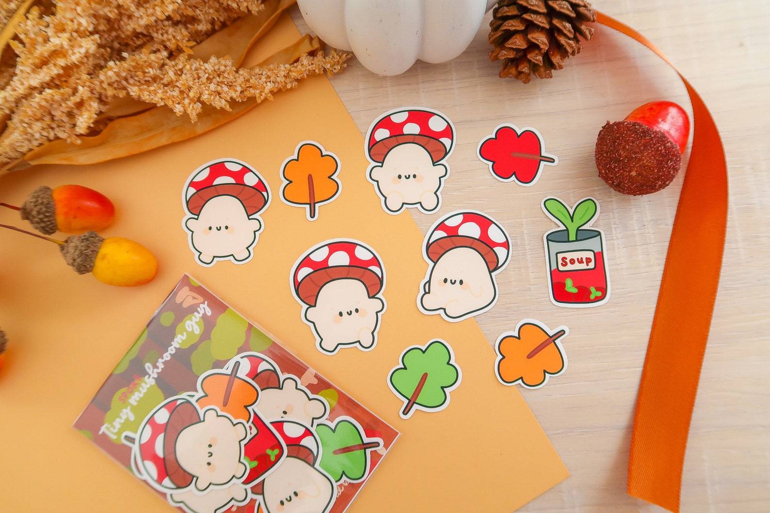 Cute Mushroom Sticker Pack/kawaii Mushroom - Etsy