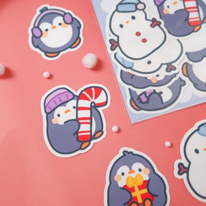 Olwen the Penguin Sticker Pack/kawaii Penguin Stickers/cute Christmas ...