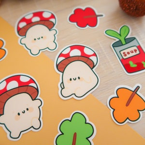 Cute Mushroom Sticker Pack/kawaii Mushroom Stickers/cottagecore Sticker ...