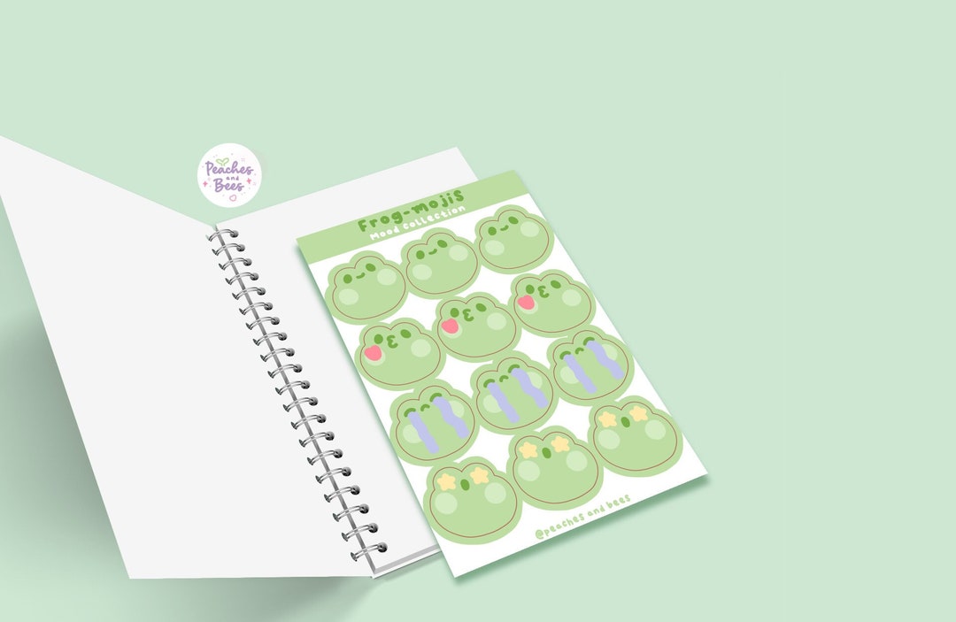 Froggy Mood Sticker Sheet/ Cute Frog Stickers/ Cottagecore Kawaii Style ...