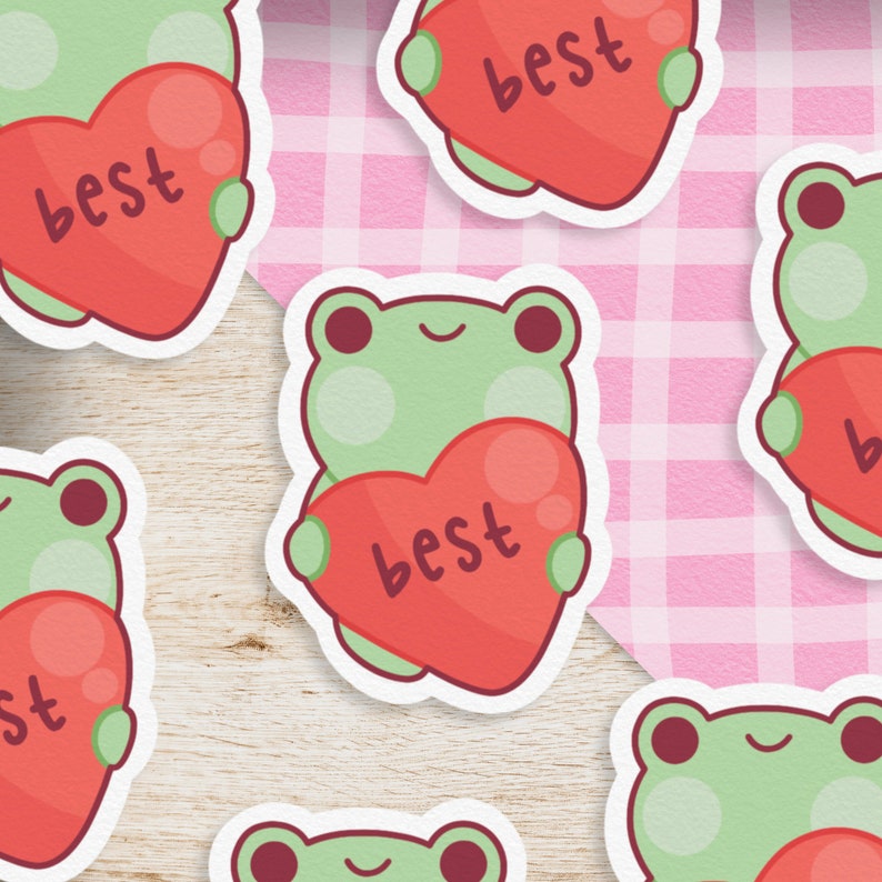 Best Friend Frog Sticker/cute Frog Stickercottagecore Kawaii - Etsy UK