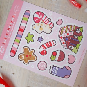 Sweet Christmas Sticker Sheet/christmas Pudding Stickers/cute - Etsy
