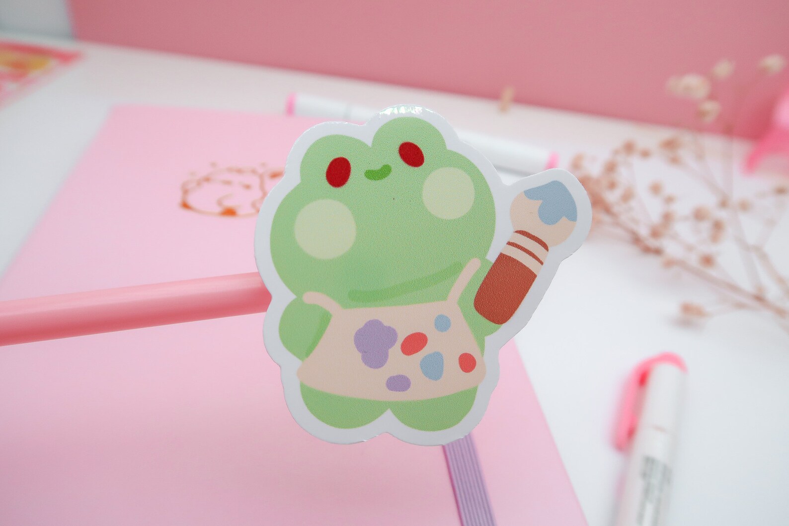 Painting Frog Sticker /cute Chubby Baby Frog Sticker/froggy | Etsy UK