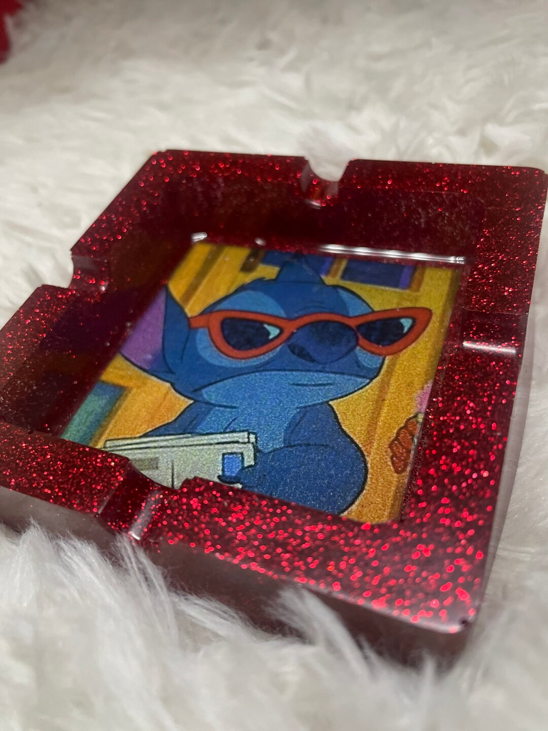 Disney Stitch From “lilo and Stitch” Ruby Red Resin Ashtray - Etsy