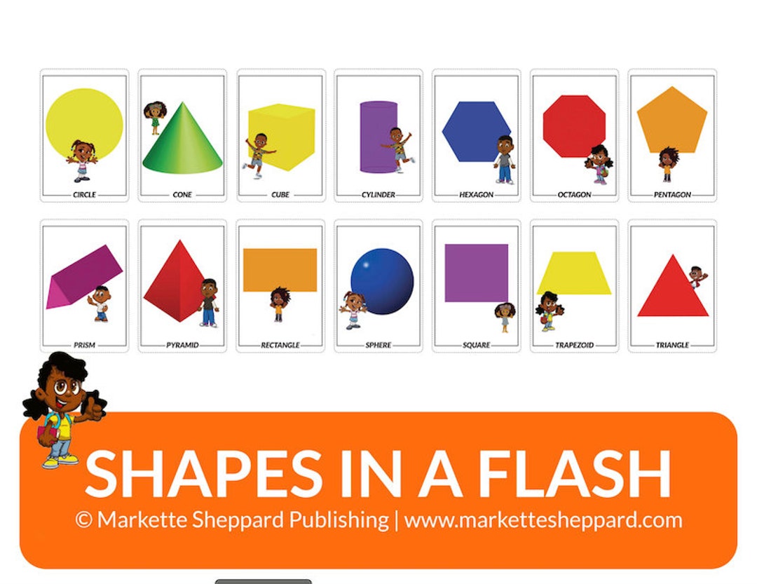 Shapes in A Flash! Printable African-american Flash Cards - Etsy