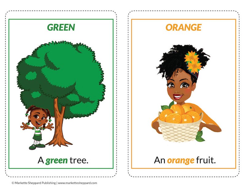 Colors in A Flash Printable African-american Flash Cards - Etsy