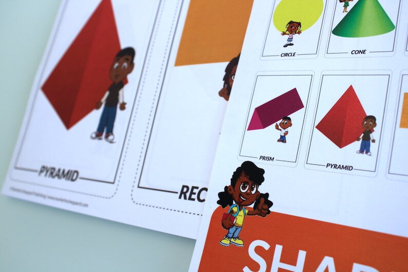Shapes in A Flash Printable African-american Flash Cards - Etsy
