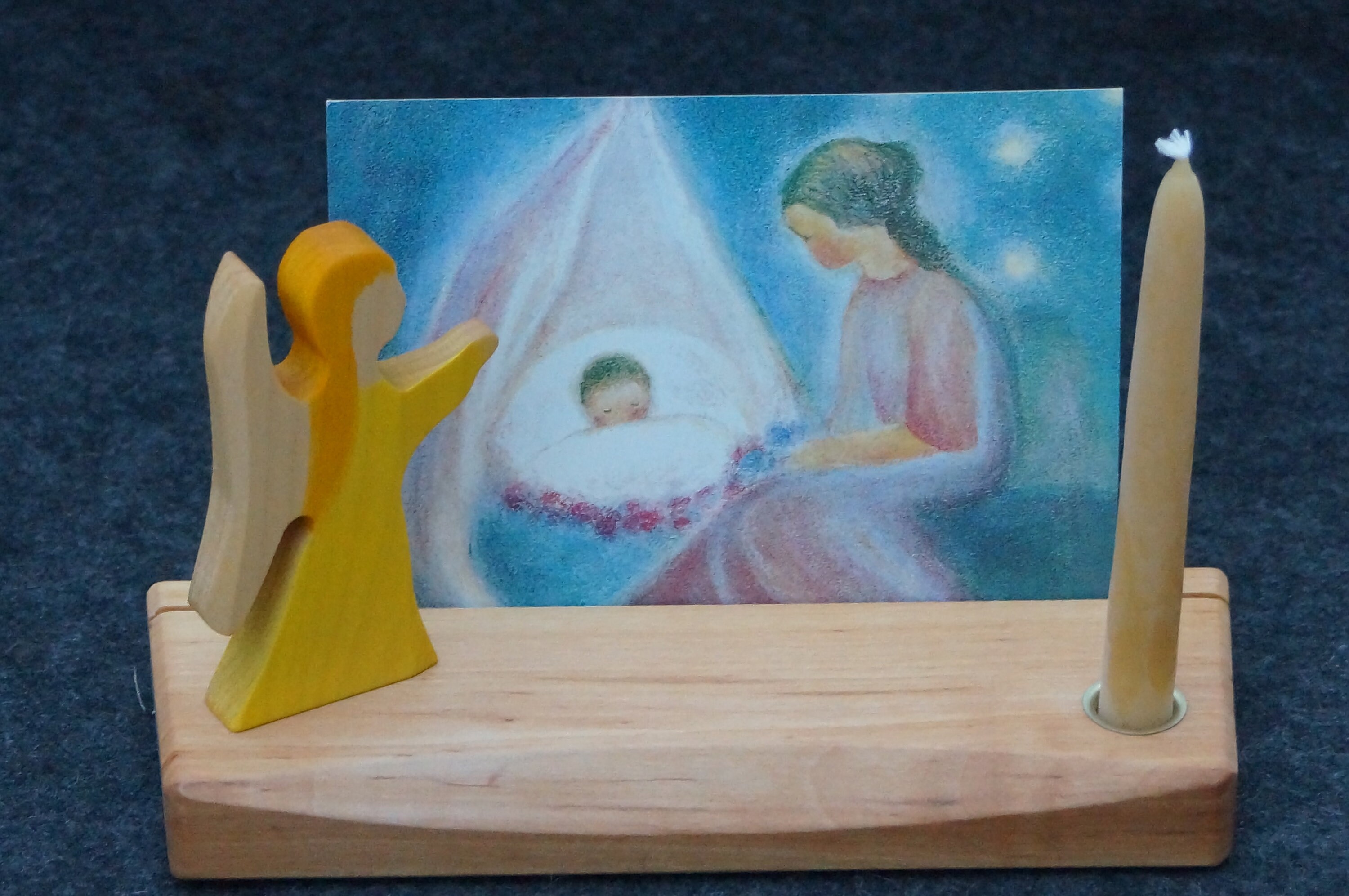 Angel Card Stand Birth Birthday Candle Holder Postcard Stand Large Made ...