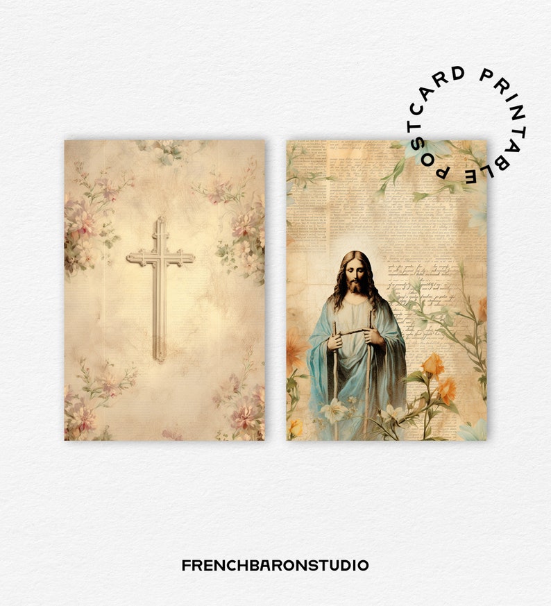 5 Printable Postcards Christian Envelope, DIY Postcards Religious Bible ...