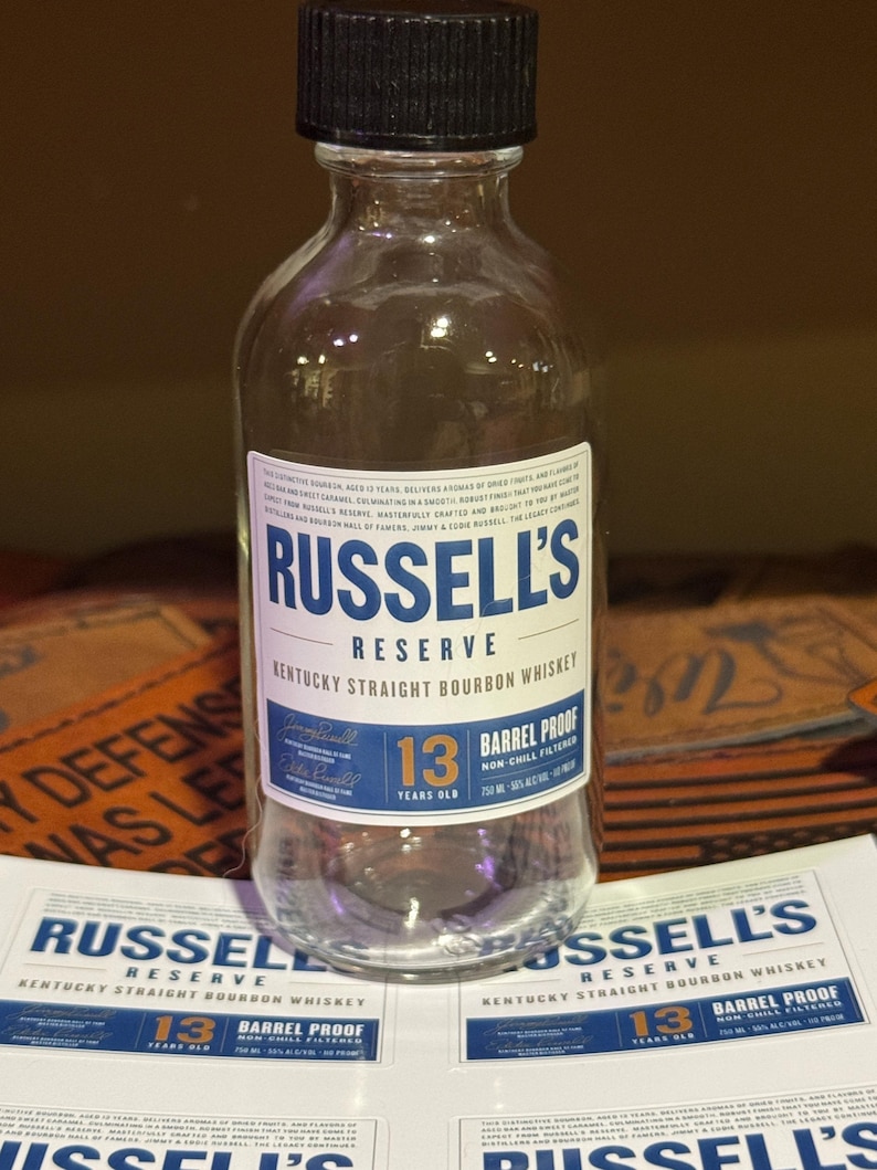 Russell’s Reserve 13 Year Mini Bottle Labels: Tasting Kit Stickers - Etsy