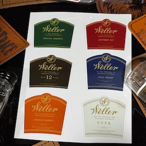 Weller Bourbon Vinyl Stickers: Tasting Kit Bottle Labels - Etsy