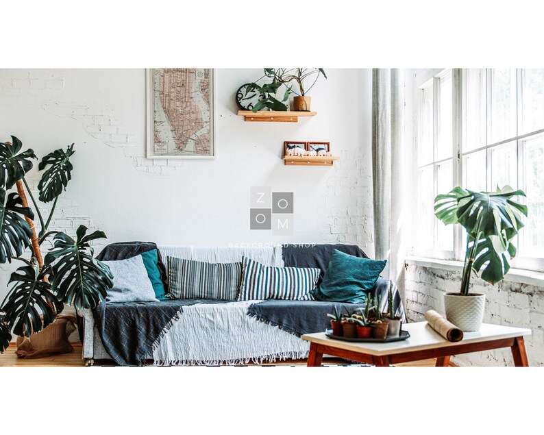 Zoom Backgrounds – Boho Home Pack I – 5 Backdrop Images for Online Zoom ...