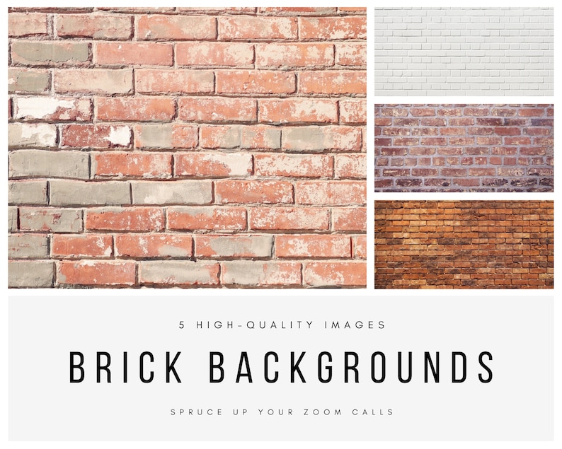 Zoom Backgrounds – Brick Pack – 5 Backdrop Images for Online Zoom ...