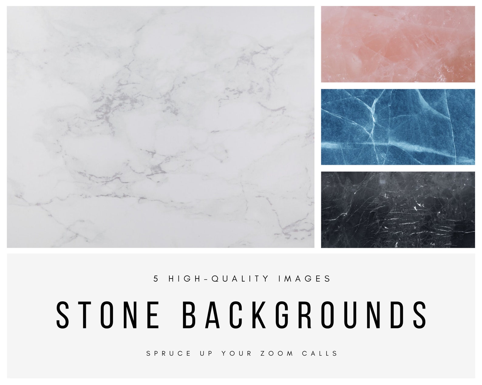 Zoom Backgrounds Stone Pack 5 Backdrop Images for Online | Etsy