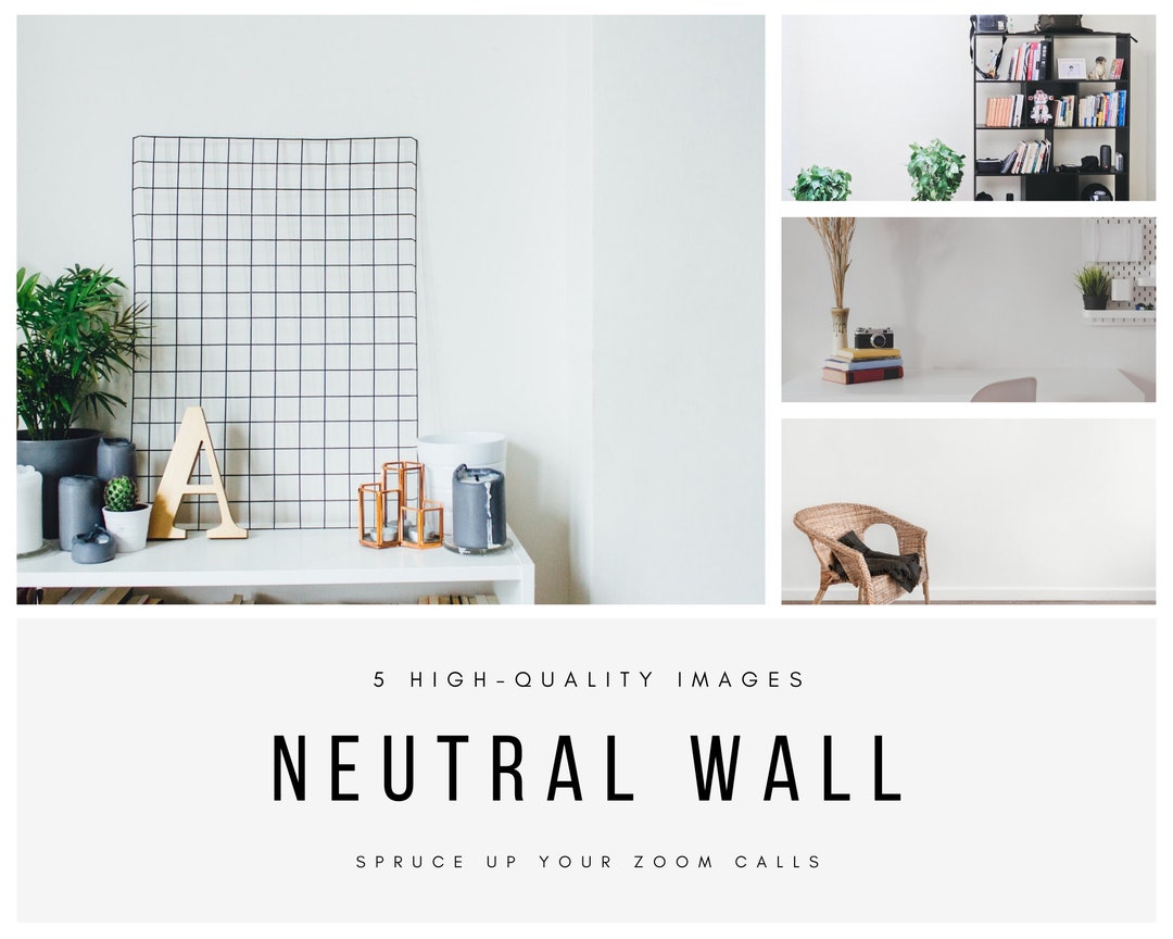 Zoom Backgrounds – Neutral Wall – 5 Backdrop Images for Online Zoom ...