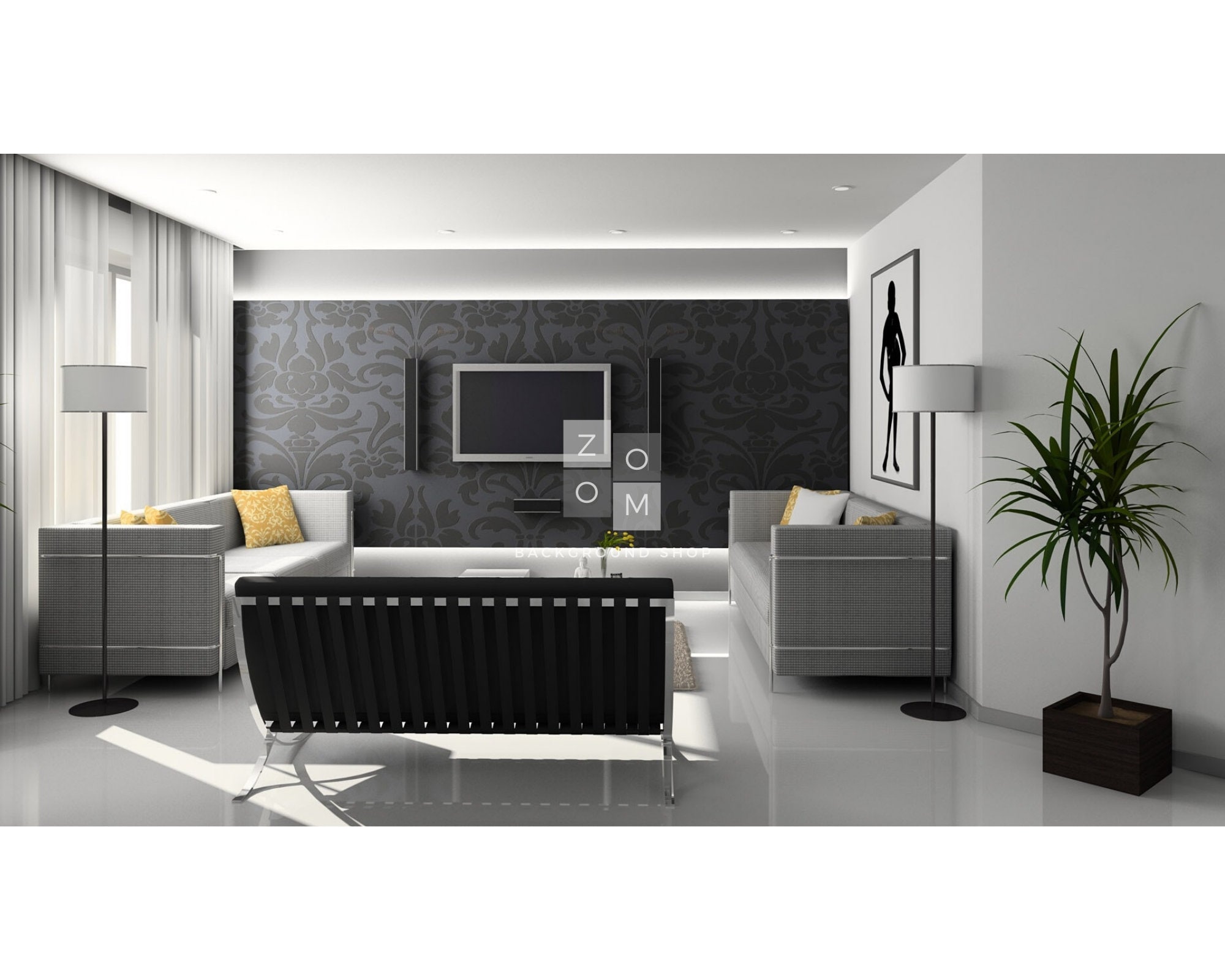 Zoom Backgrounds – Modern Home Pack II – 5 Backdrop Images for Online ...