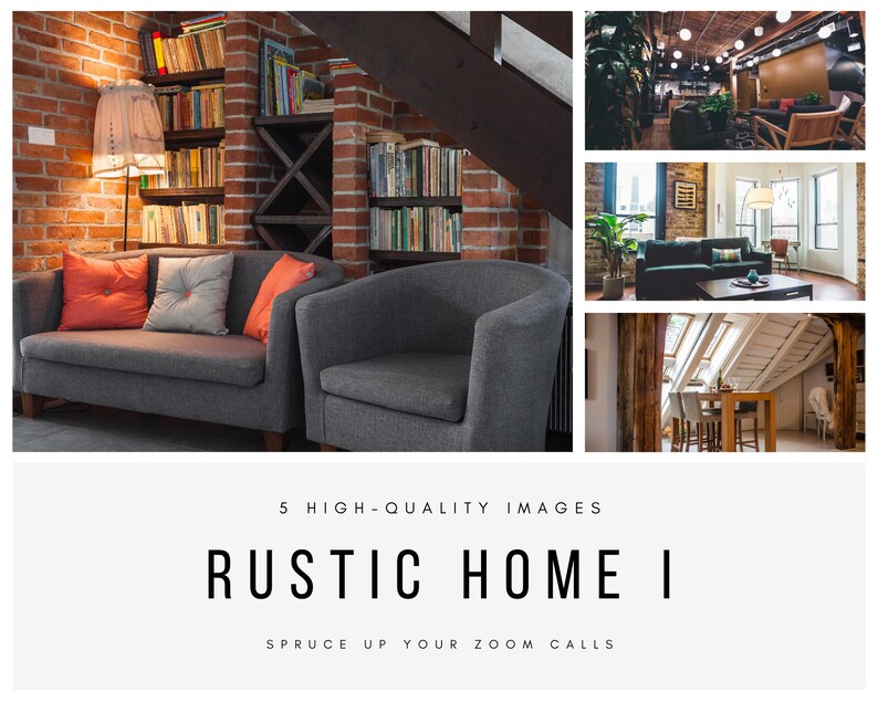Zoom Backgrounds – Rustic Home Pack I – 5 Backdrop Images for Online ...