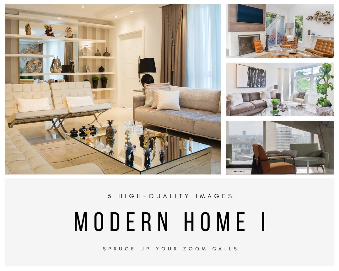 Zoom Backgrounds – Modern Home Pack I – 5 Backdrop Images for Online ...