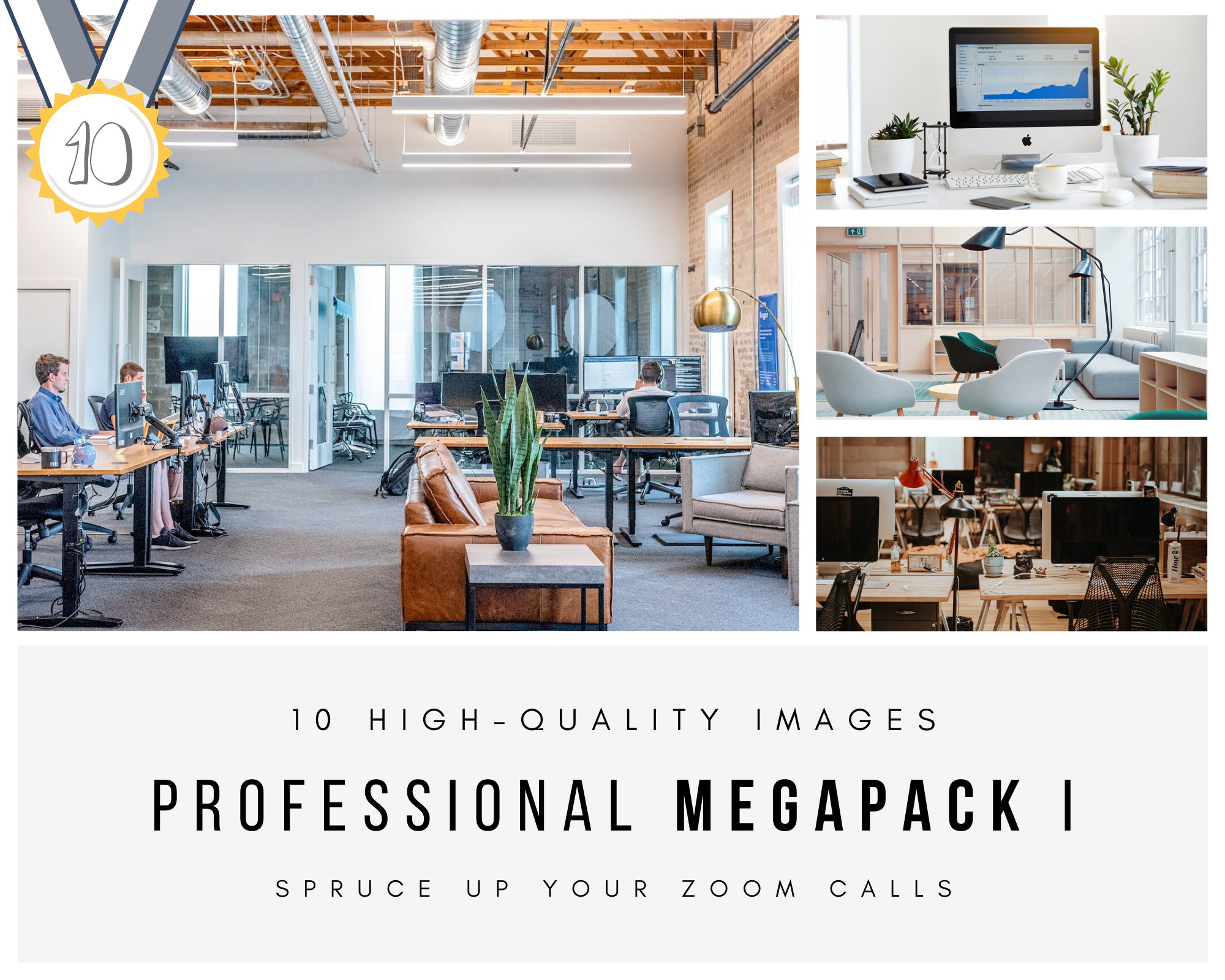 Zoom Professional Backgrounds MEGAPACK I 10 Backdrop Images for Online ...