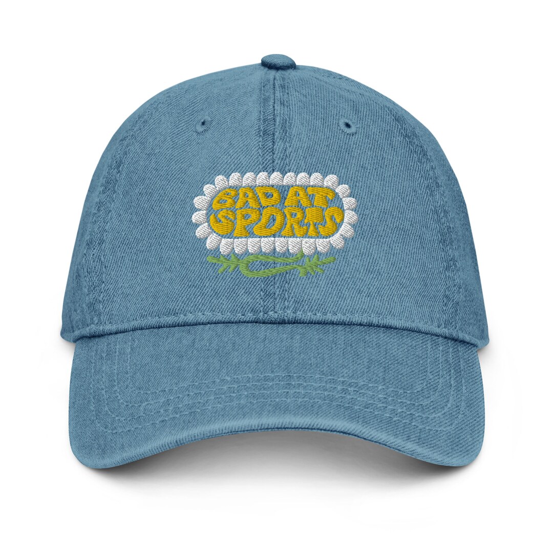 Bad at Sports Denim Baseball Cap - Etsy