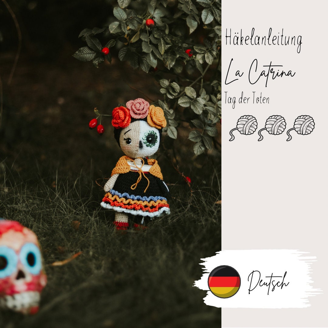 La Catrina Day of the Dead Crochet Pattern German PDF - Etsy