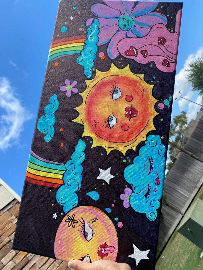 Trippy Sun Art - Etsy