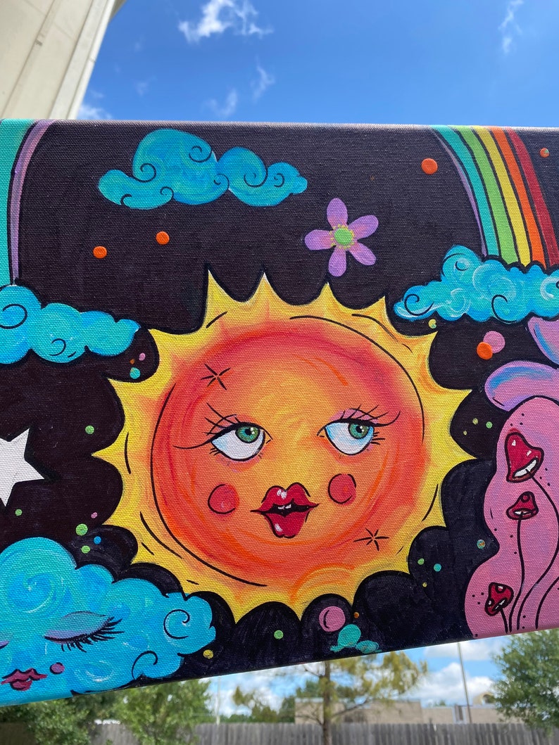 Trippy Sun Art - Etsy